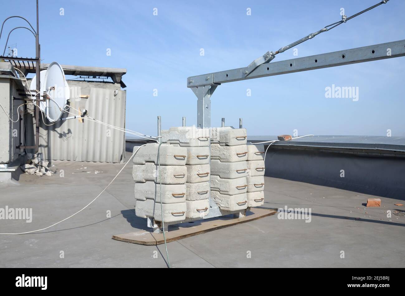 Counter weight or weight balance concrete blocks or bricks as part of ...