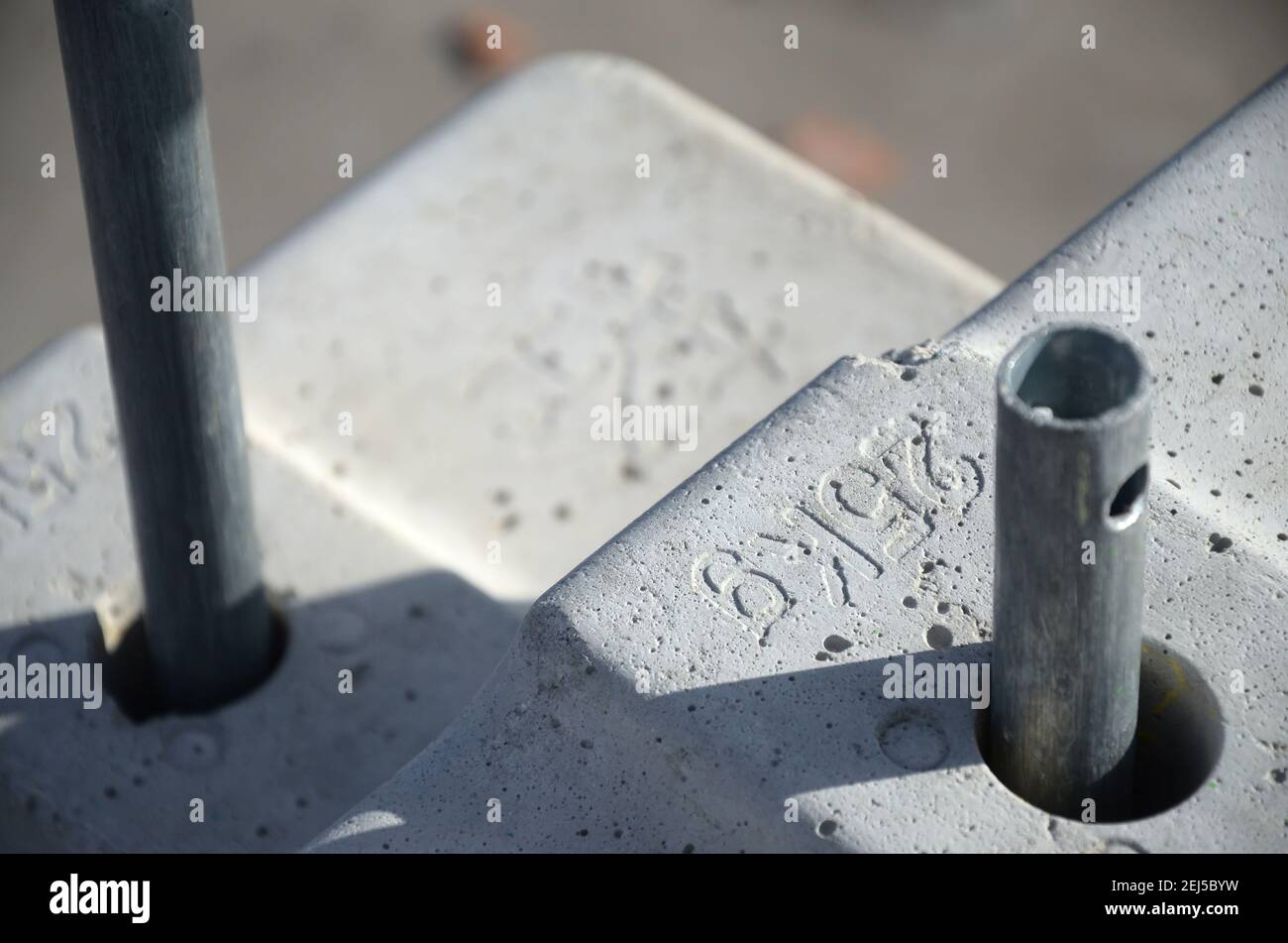 Counter weight or weight balance concrete blocks or bricks as part of ...