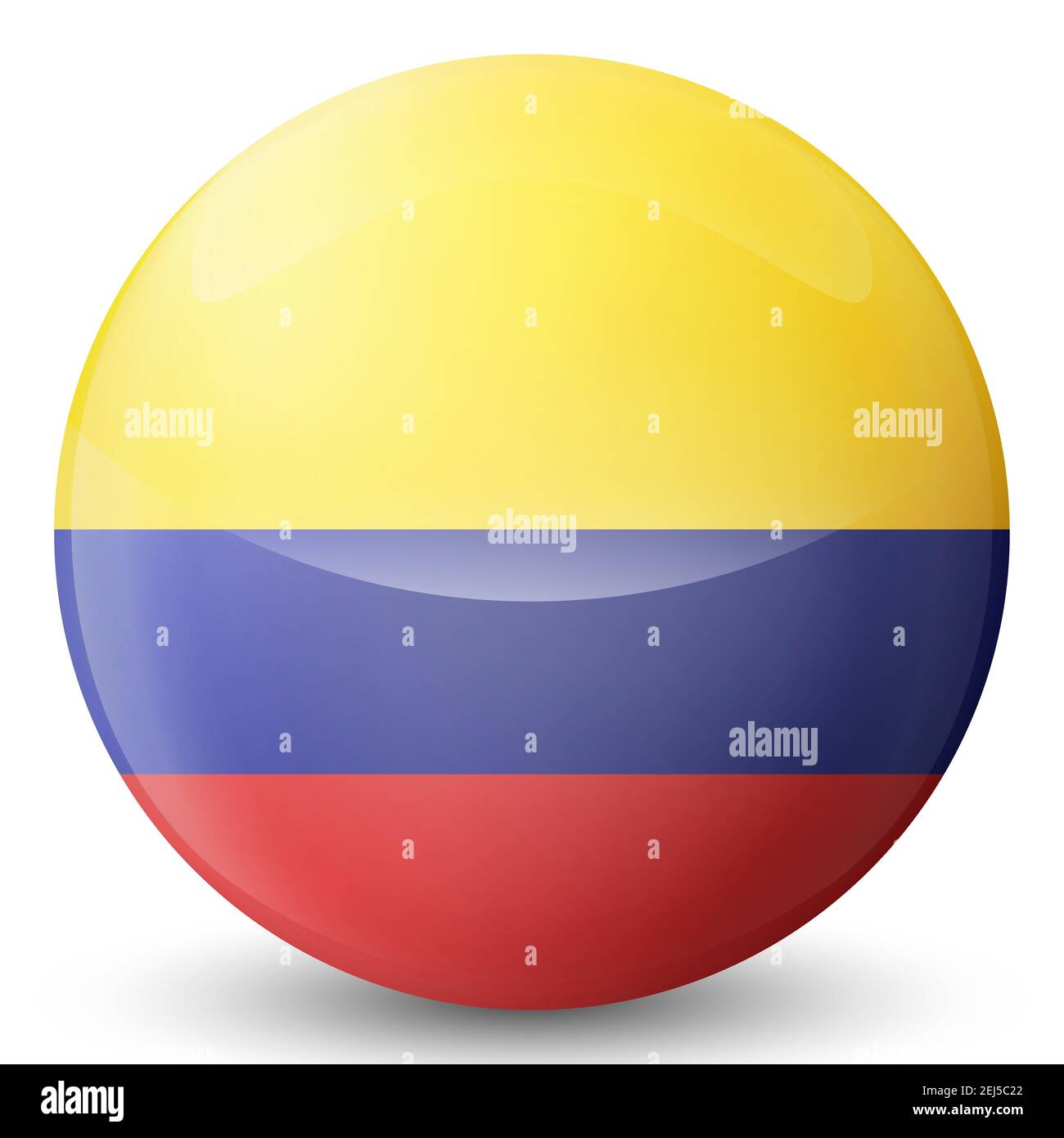 Glass light ball with flag of Colombia. Round sphere, template icon ...