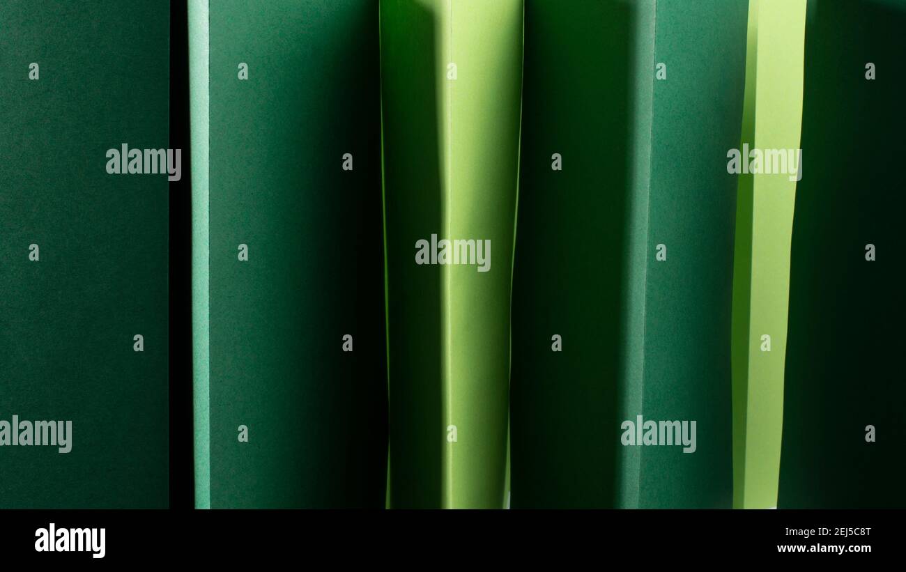 Abstract colour paper background. Green geometrical composition ...