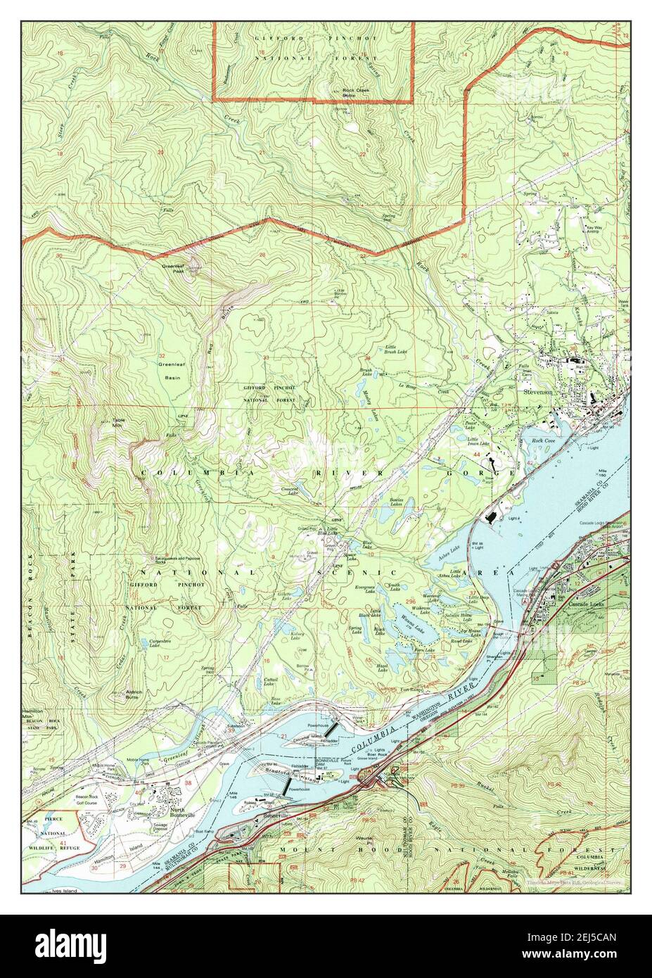 Bonneville Dam, Washington, map 1994, 1:24000, United States of America ...
