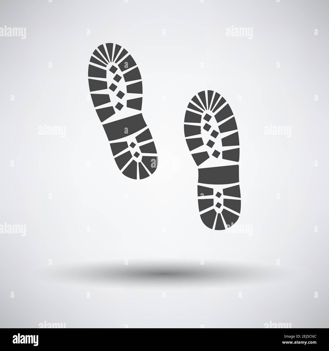 Boot Print Icon. Dark Gray on Gray Background With Round Shadow. Vector ...