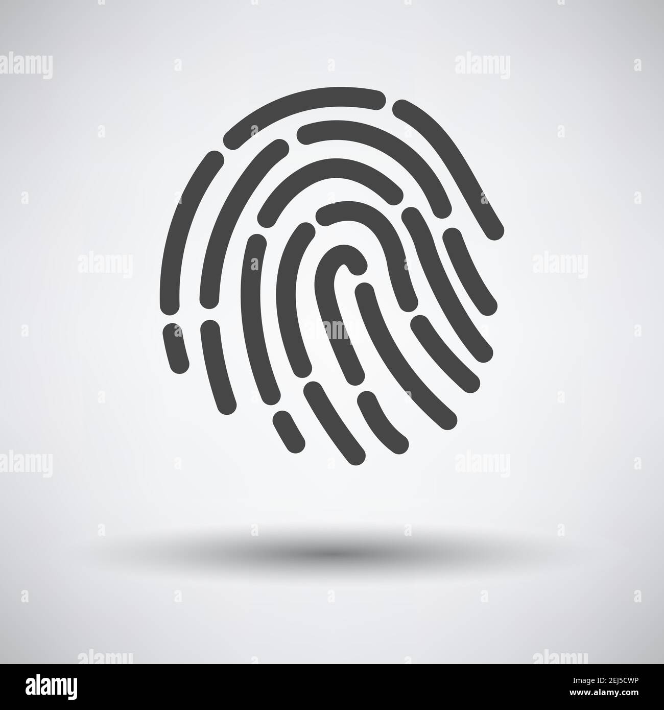 Fingerprint Icon. Dark Gray on Gray Background With Round Shadow ...