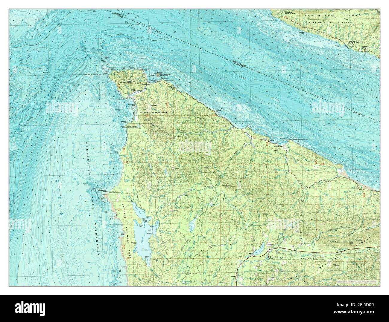 Cape Flattery, Washington, map 1986, 1:100000, United States of America ...