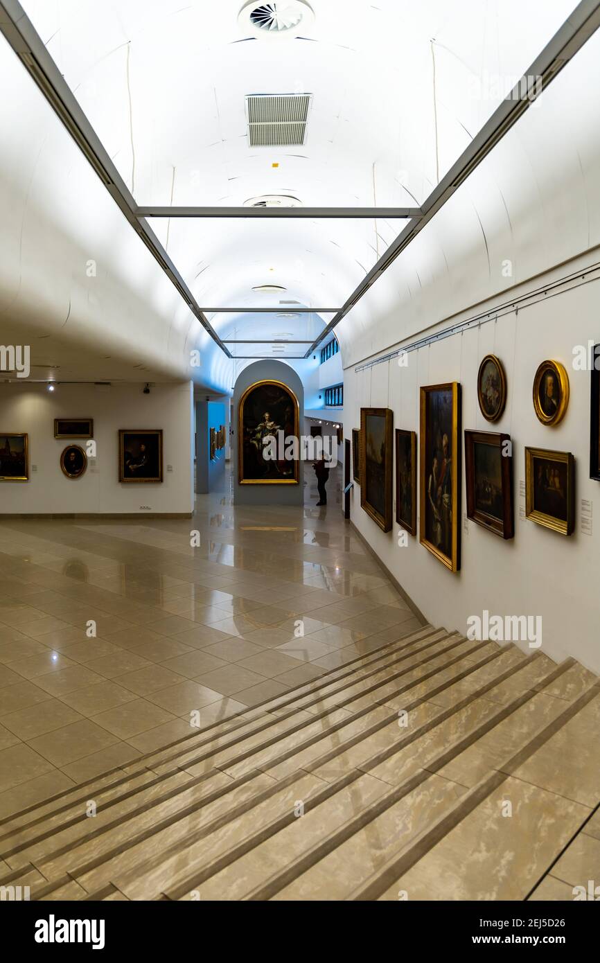 Poznan, Poland - February 15 2020 Interior of national museum in Poznan ...