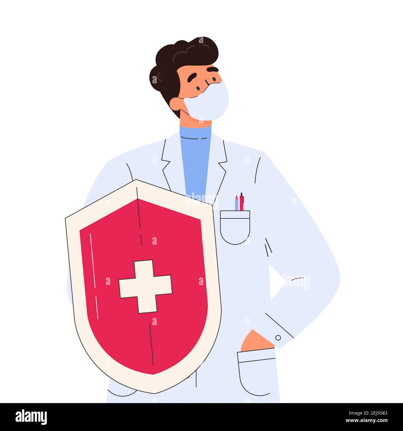 Doctor character shield vector Stock Vector Images - Alamy
