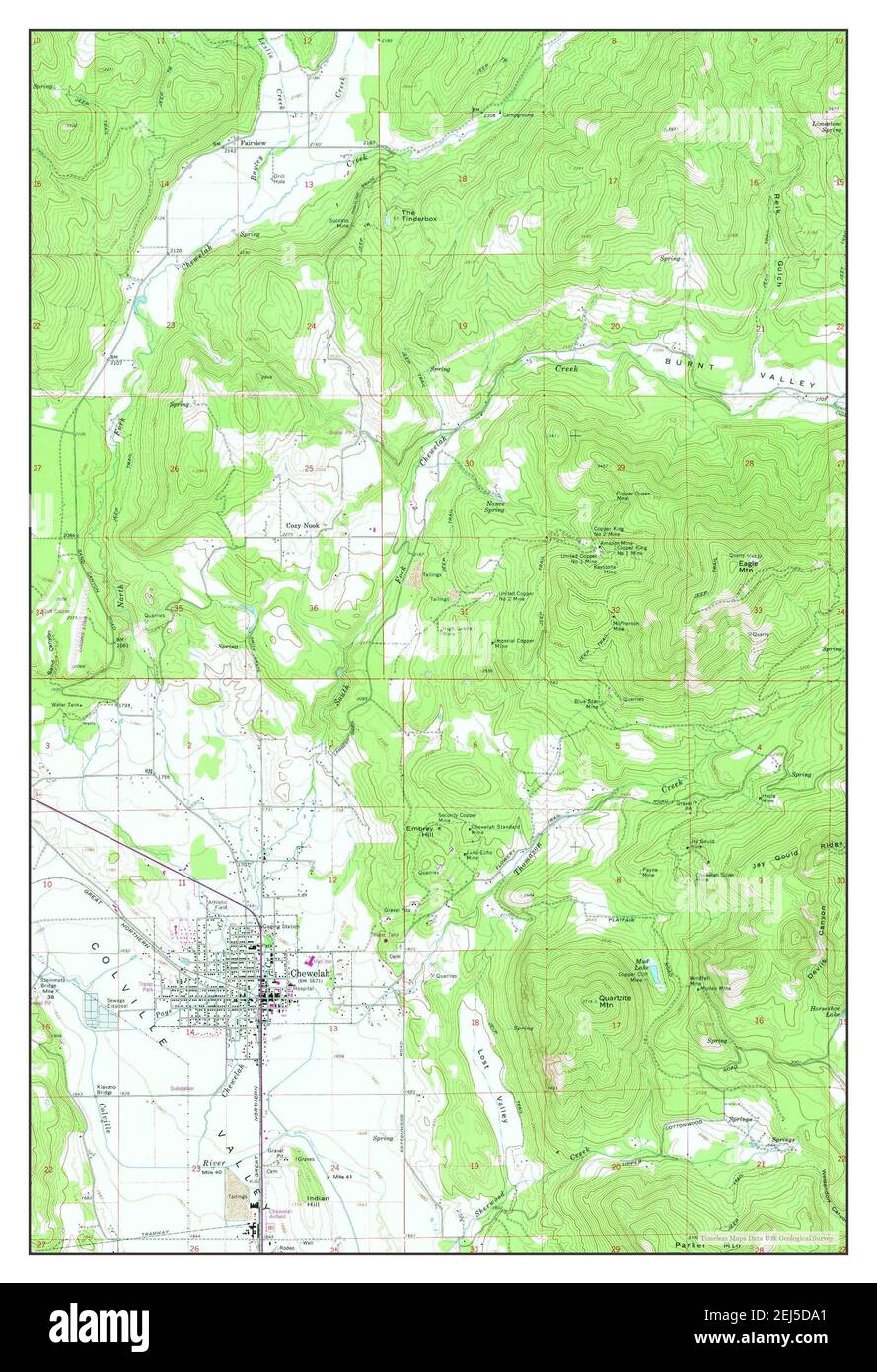 Map of chewelah washington hi-res stock photography and images - Alamy