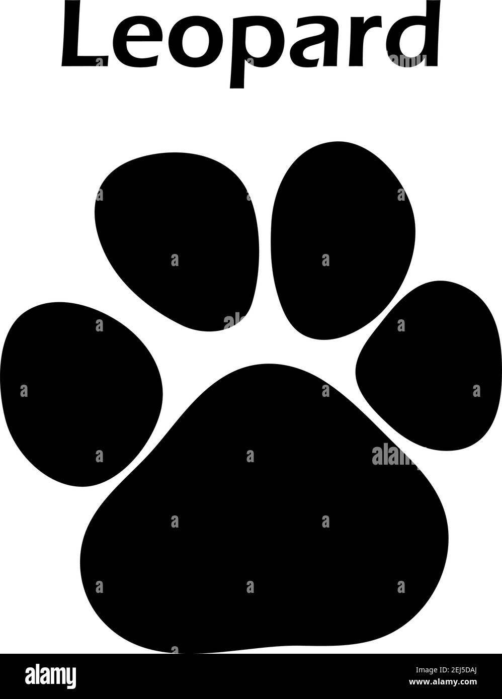 Leopard Footprint. Black Silhouette Design. Vector Illustration Stock ...