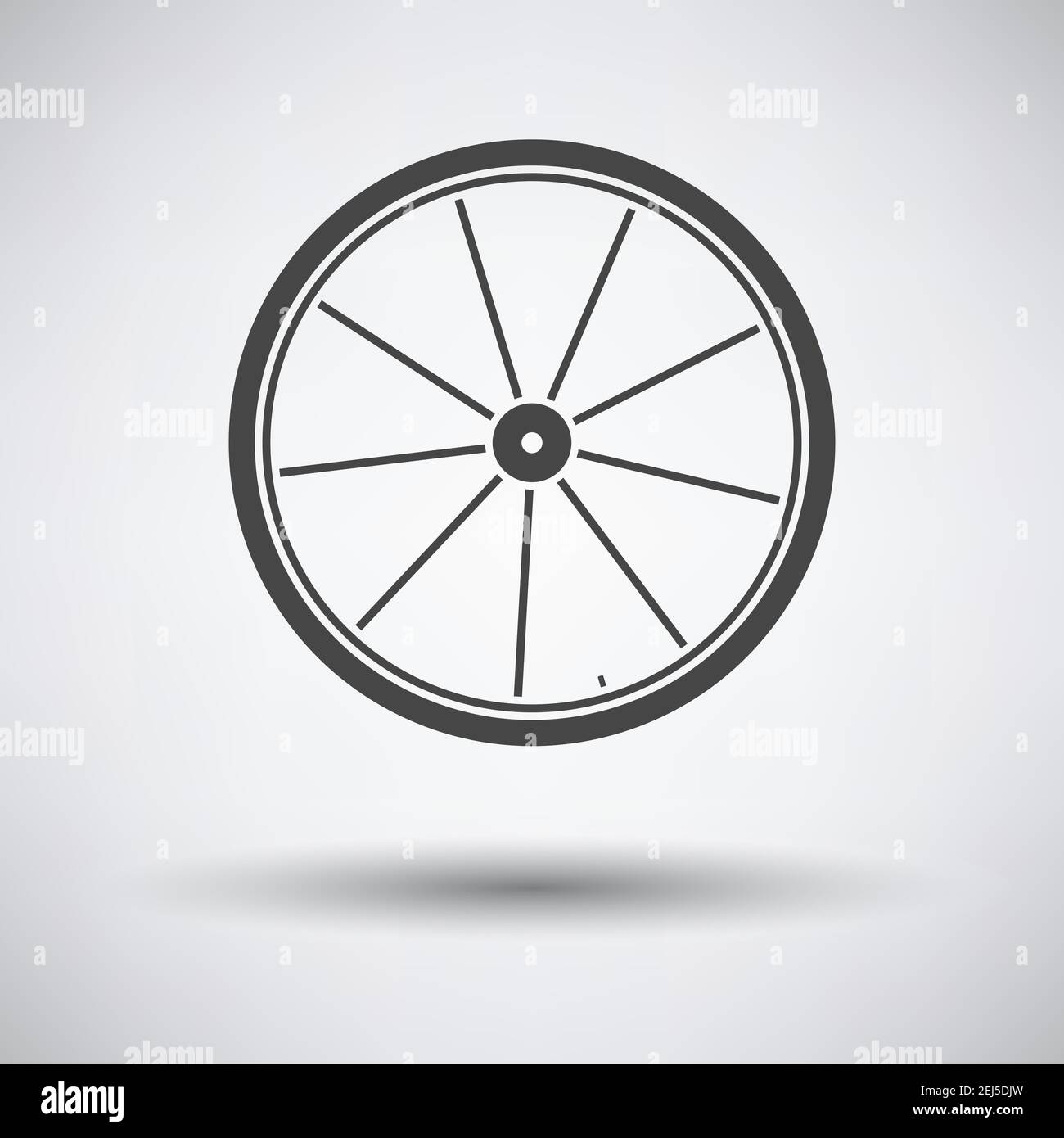 Bike Wheel Icon. Dark Gray on Gray Background With Round Shadow. Vector ...