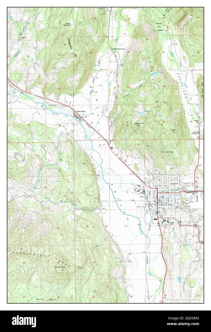 Colville washington map hi-res stock photography and images - Alamy