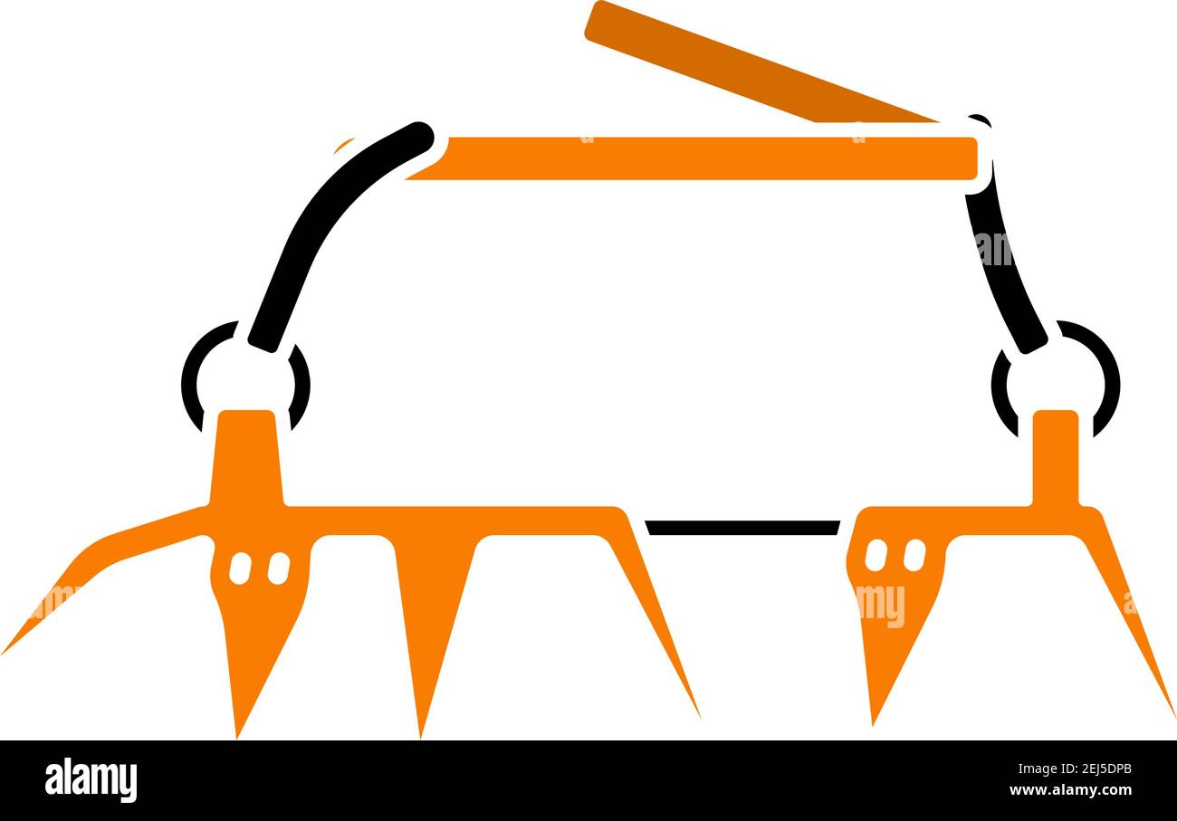 Alpinist Crampon Icon. Flat Color Design. Vector Illustration Stock ...