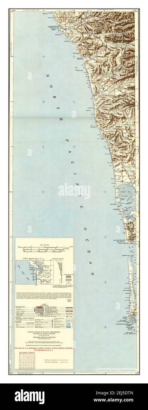 Map of copalis beach hi-res stock photography and images - Alamy
