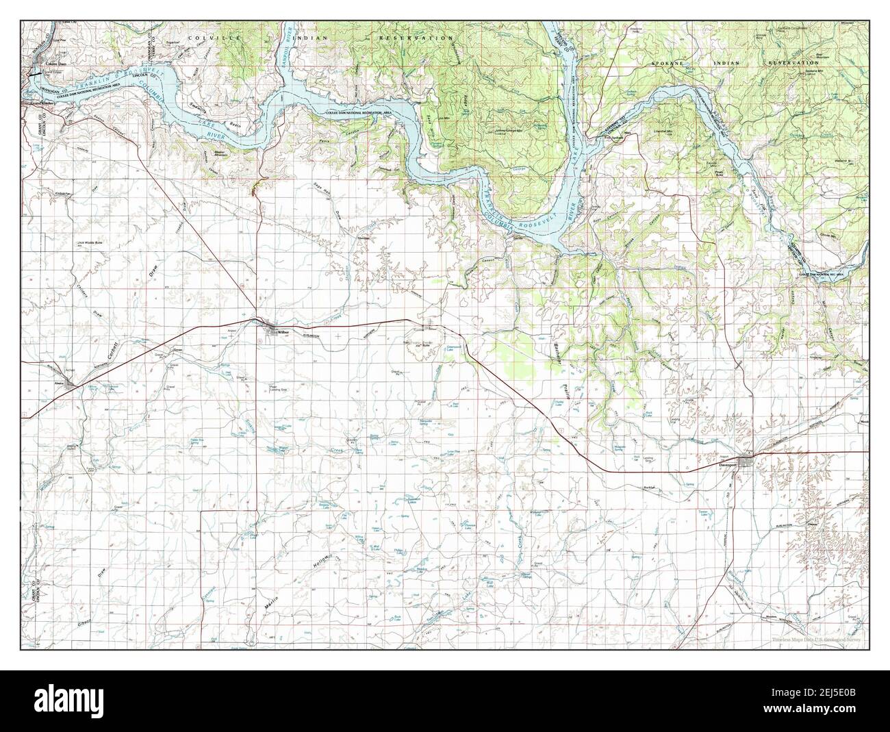 Map of coulee dam hi-res stock photography and images - Alamy