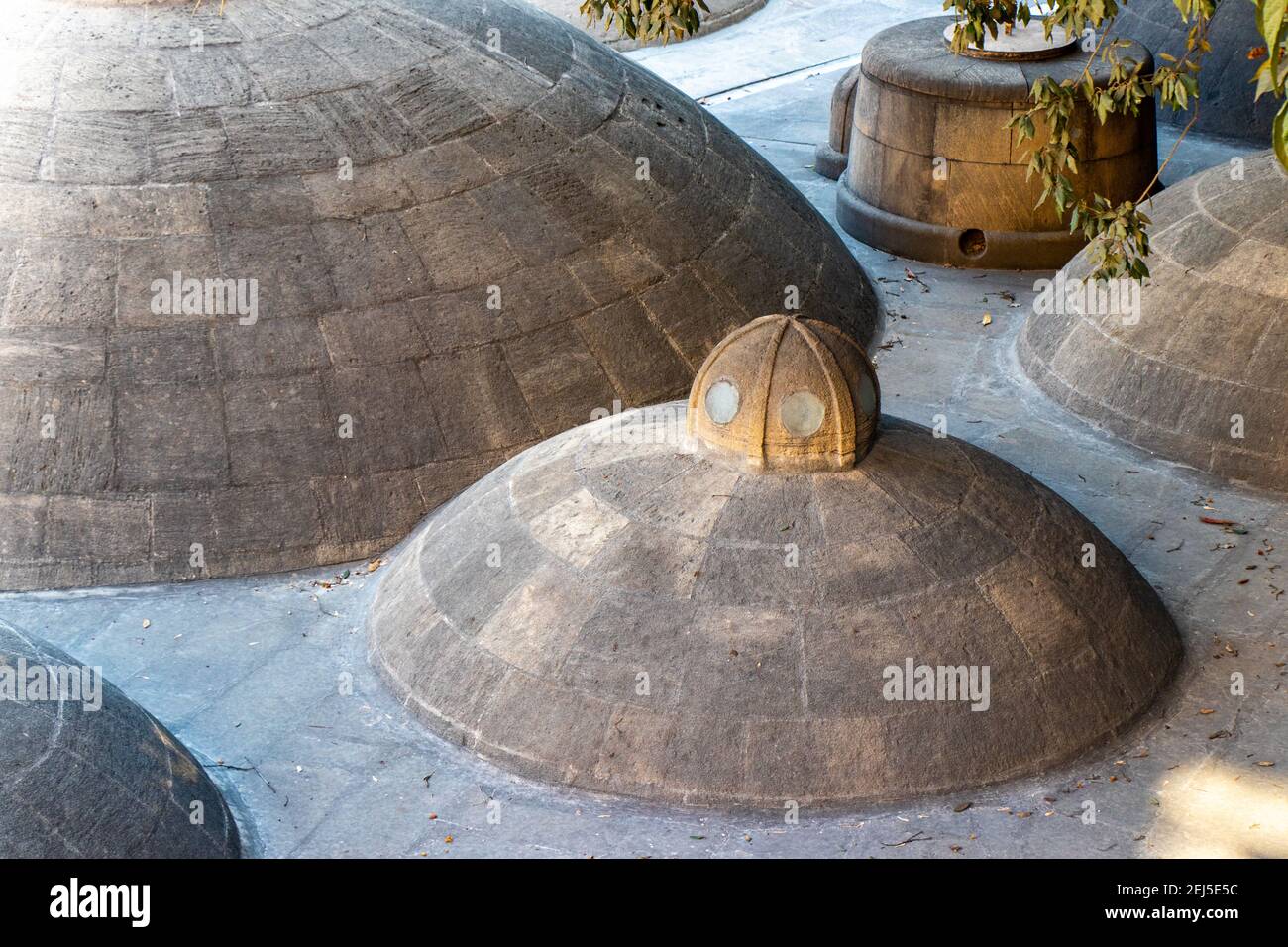 Roof of an old steam bath in Baku. Ancient buildings of Azerbaijan ...