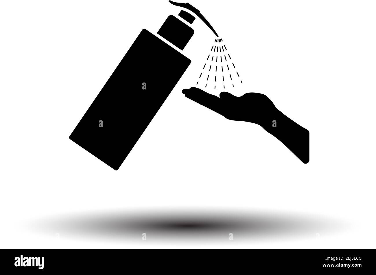 Dispenser Of Liquid Soap Icon. Black on White Background With Shadow ...