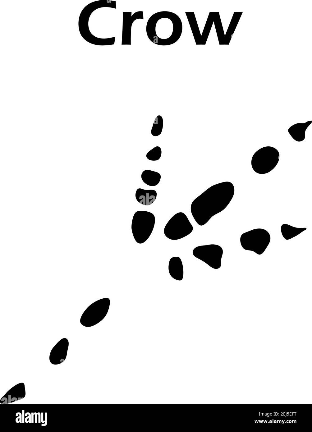 Crow Footprint. Black Silhouette Design. Vector Illustration Stock ...