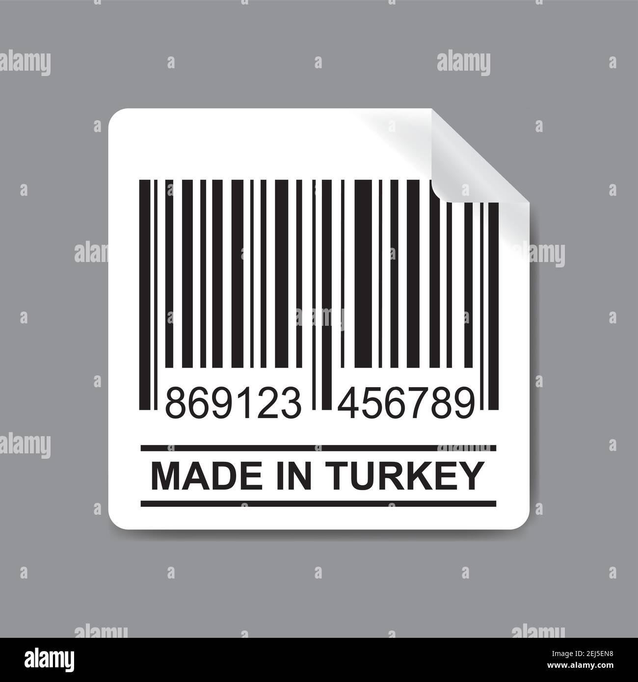 Label with Barcode and text-made in turkey,stock vector illustration ...