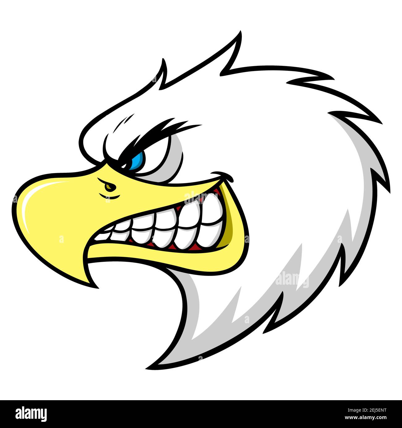 Eagle Fang - A cartoon illustration of a bald Eagle showing his fangs ...