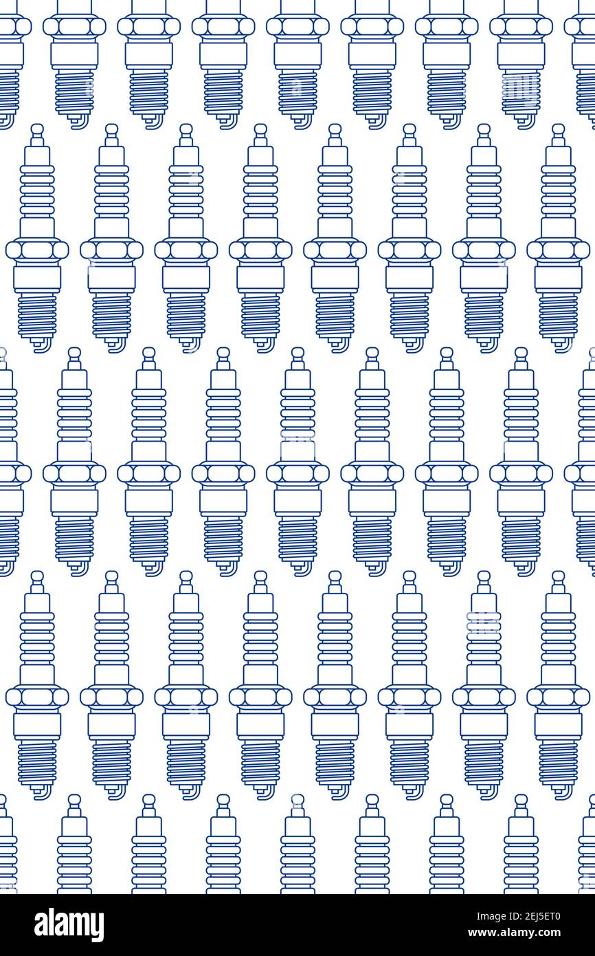 Seamless pattern of contour engine ignition spark plug Stock Vector ...
