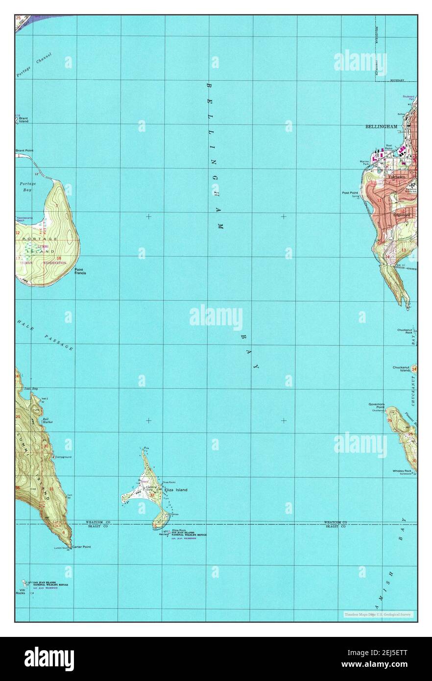 Eliza Island, Washington, map 1998, 1:24000, United States of America ...