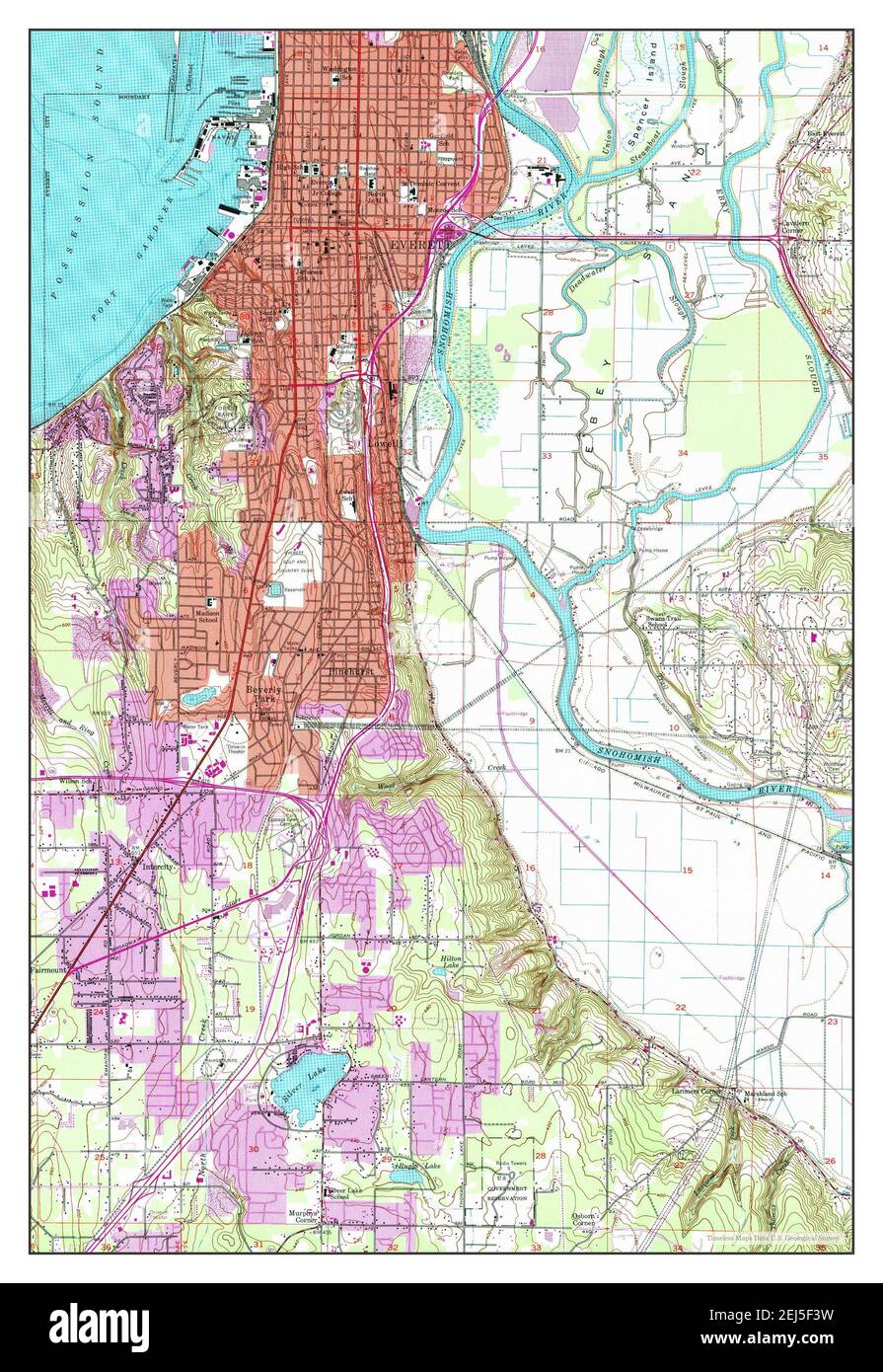 Everett, Washington, map 1953, 1:24000, United States of America by ...