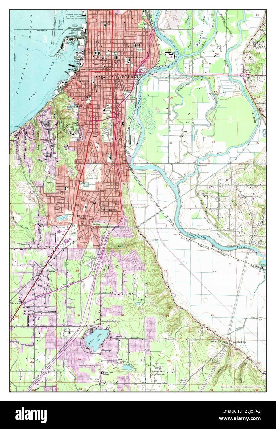Map of everett Cut Out Stock Images & Pictures - Alamy