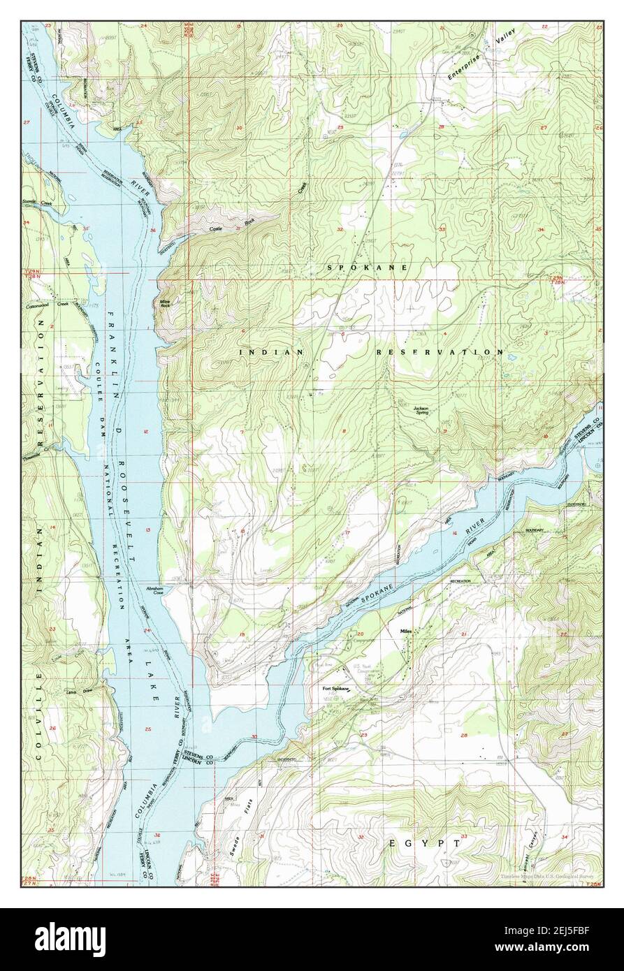 Fort Spokane, Washington, map 1985, 1:24000, United States of America ...