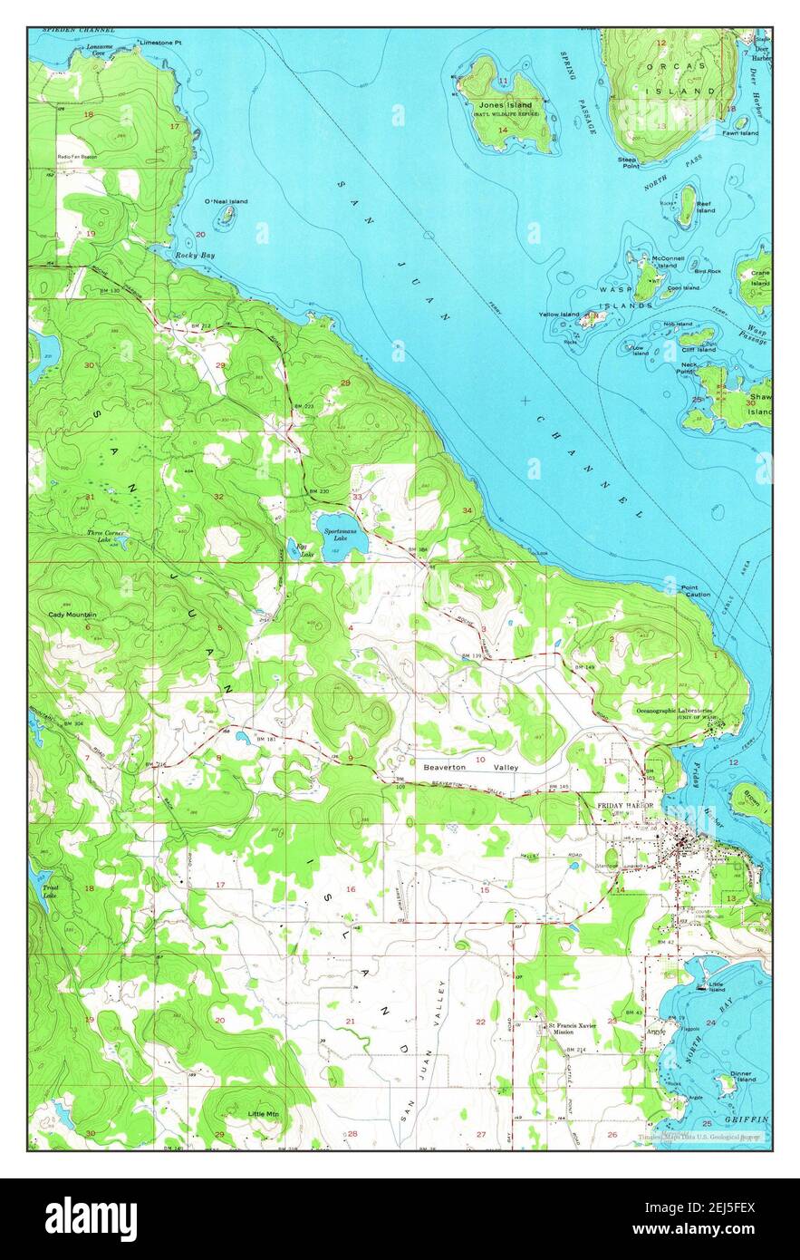 Friday Harbor, Washington, map 1954, 1:24000, United States of America ...