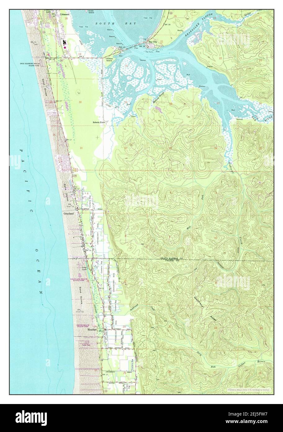 Grayland, Washington, map 1956, 1:24000, United States of America by ...