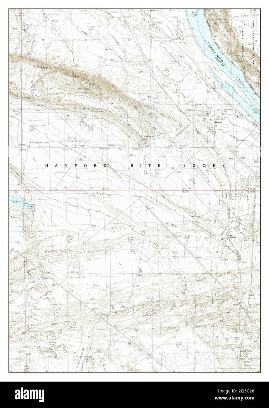 Hanford, Washington, map 1986, 1:24000, United States of America by ...