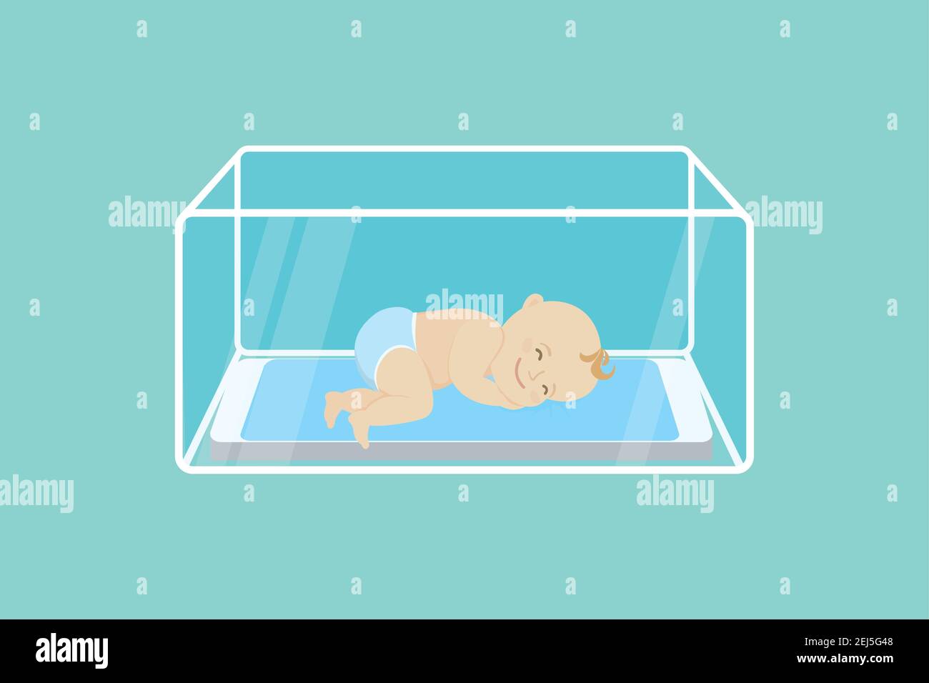 Little newborn baby in intensive unit or incubator box,medical and ...