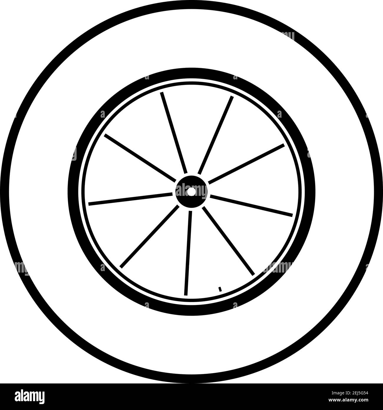 Bike Wheel Icon. Thin Circle Stencil Design. Vector Illustration Stock ...