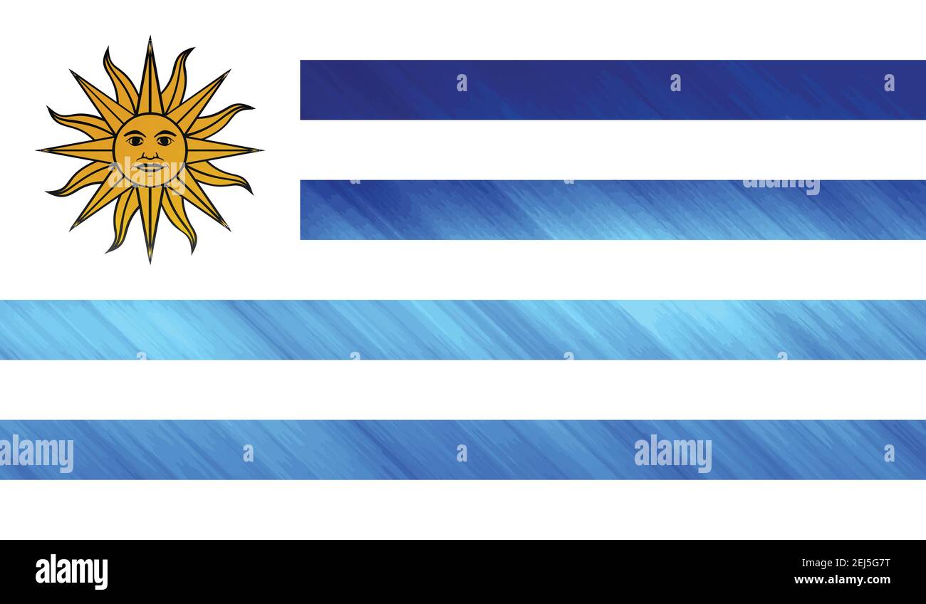 Uruguay flag with waving grunge texture. Vector background Stock Vector ...