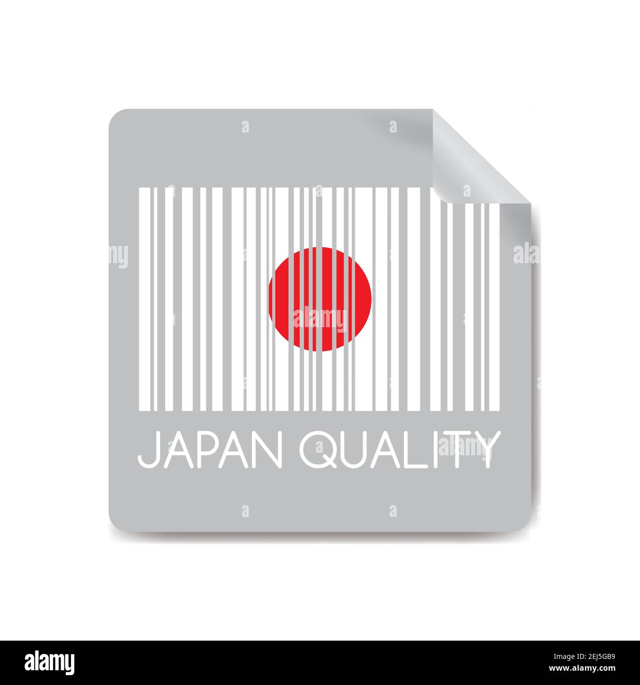 Label with white Barcode and Japan flag, text-Japan quality,stock ...
