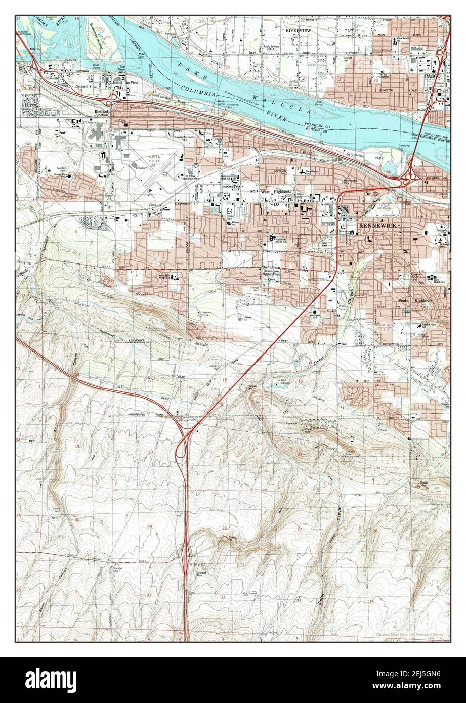 Map of kennewick washington hi-res stock photography and images - Alamy