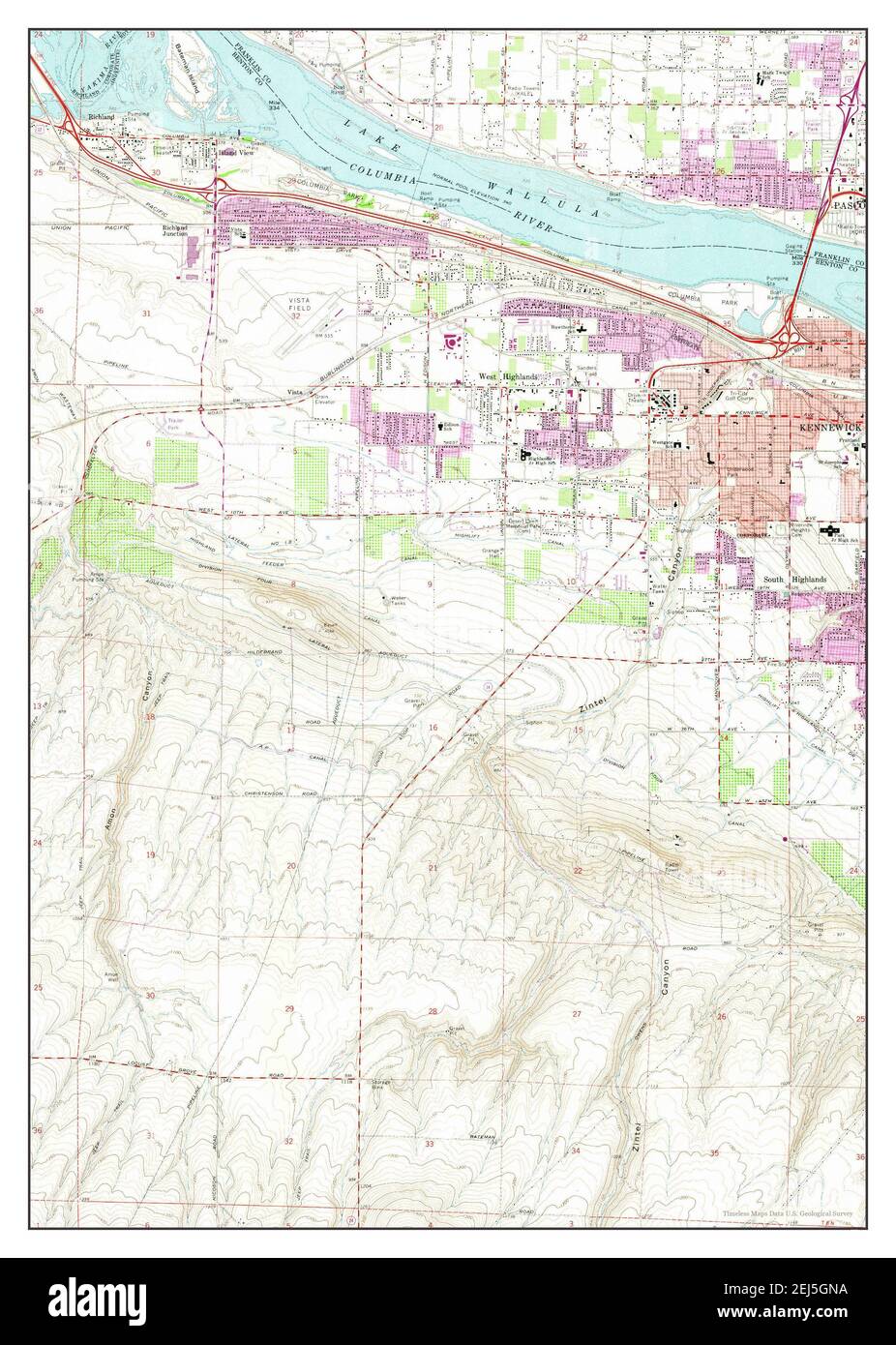 Kennewick, Washington, map 1964, 1:24000, United States of America by ...