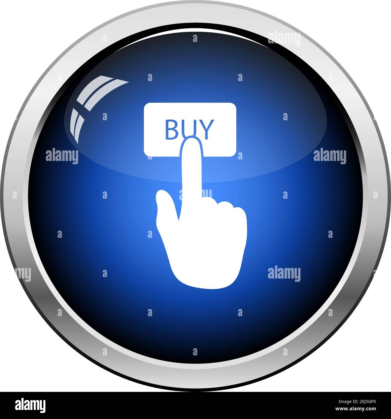 Finger Push The Buy Button Icon. Glossy Button Design. Vector ...
