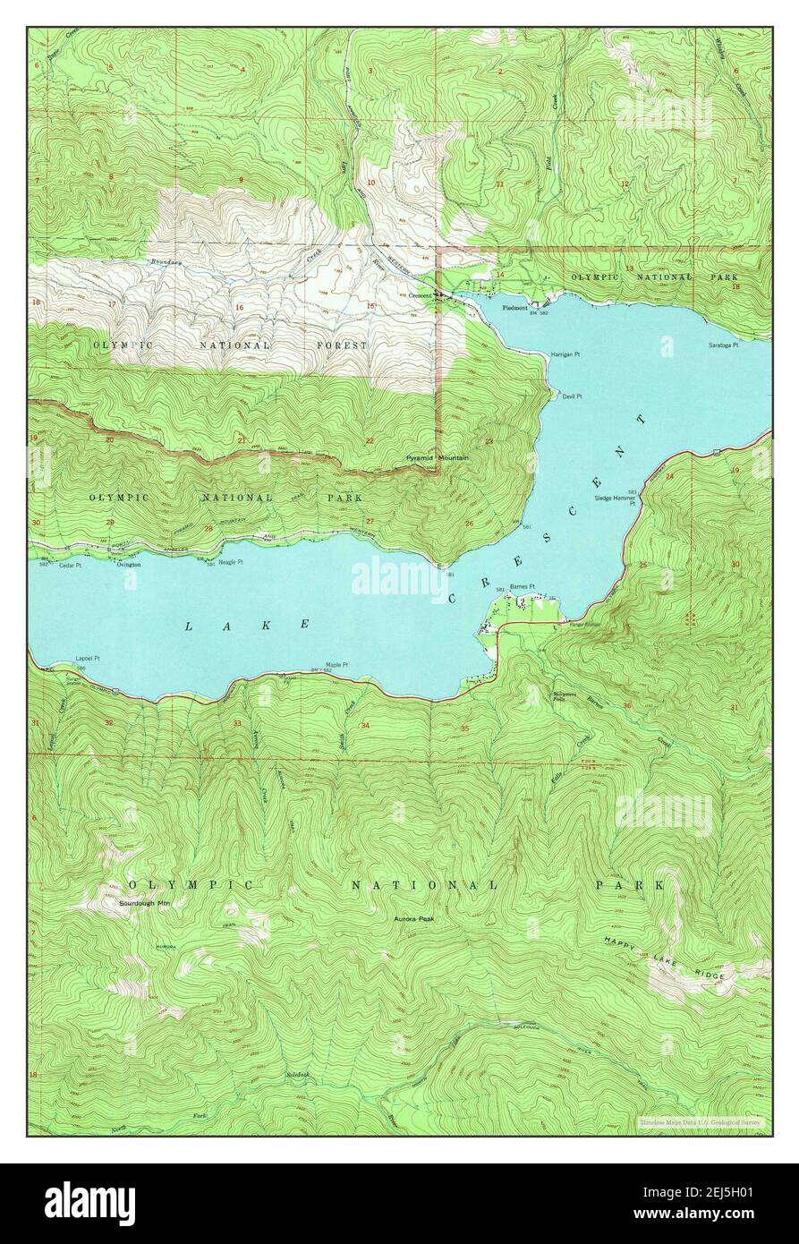 Map of crescent lake hi-res stock photography and images - Alamy