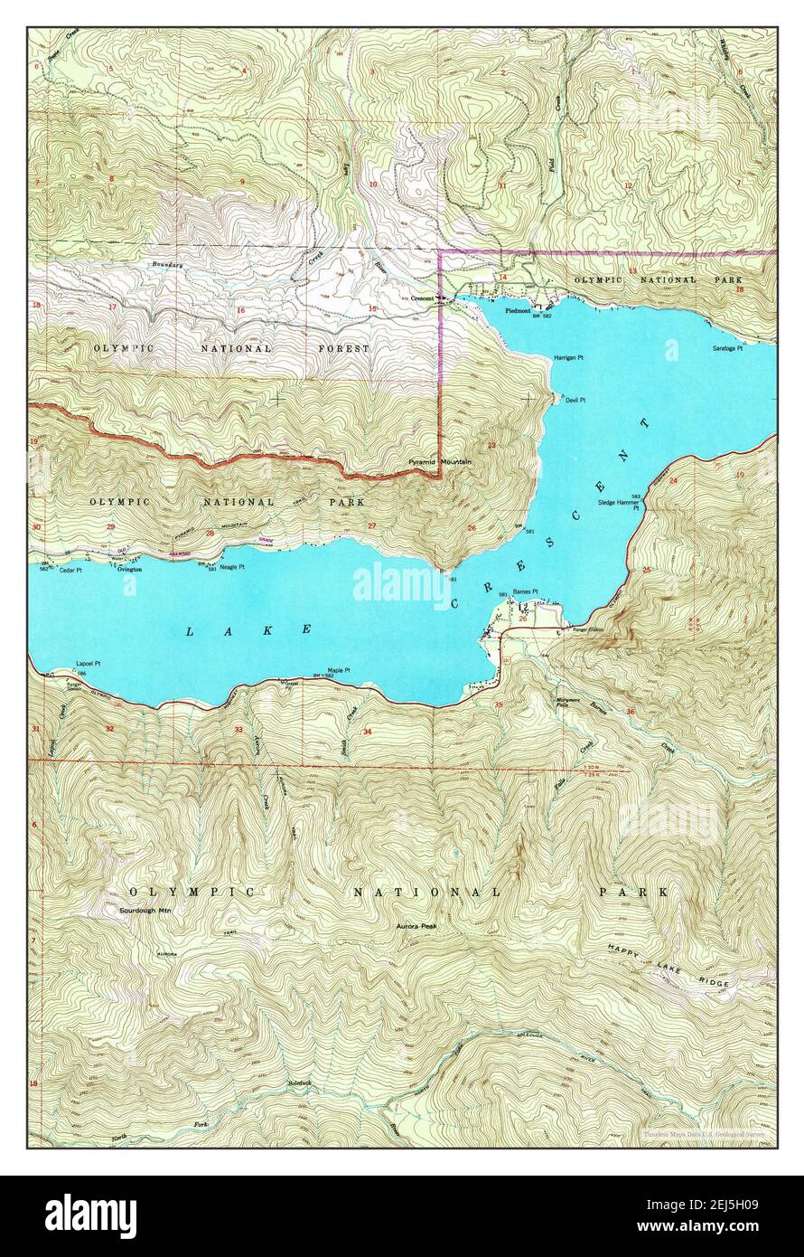Map of crescent lake hi-res stock photography and images - Alamy