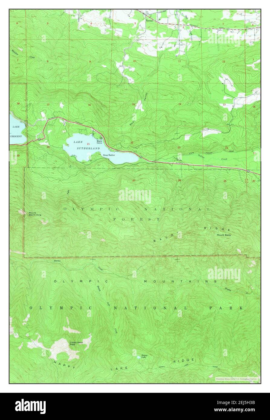 Lake Sutherland, Washington, map 1950, 1:24000, United States of ...