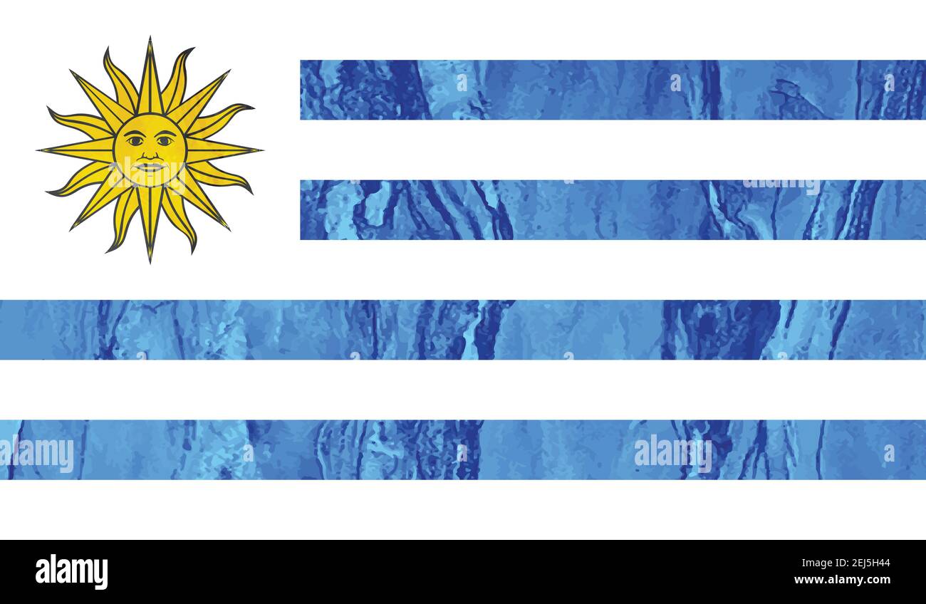 Uruguay flag with waving grunge texture. Vector background Stock Vector ...