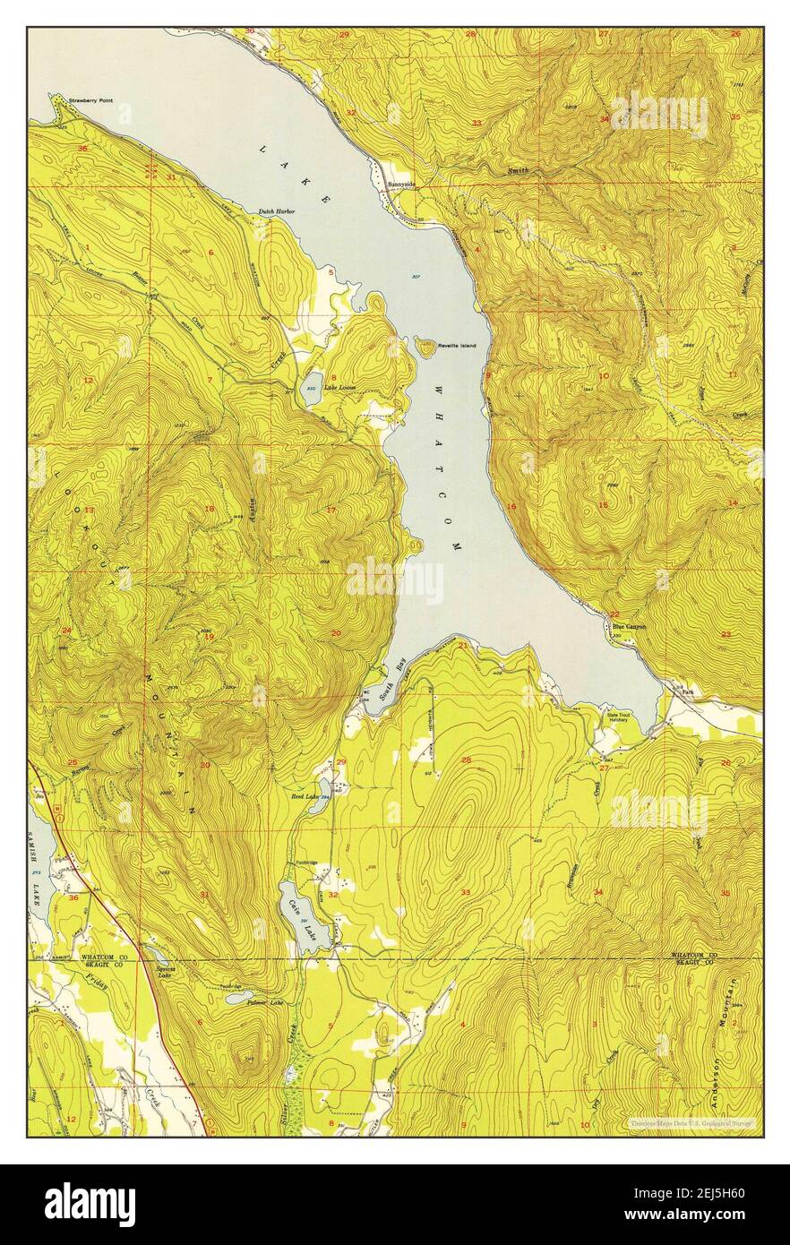 Lake Whatcom, Washington, map 1952, 1:24000, United States of America ...
