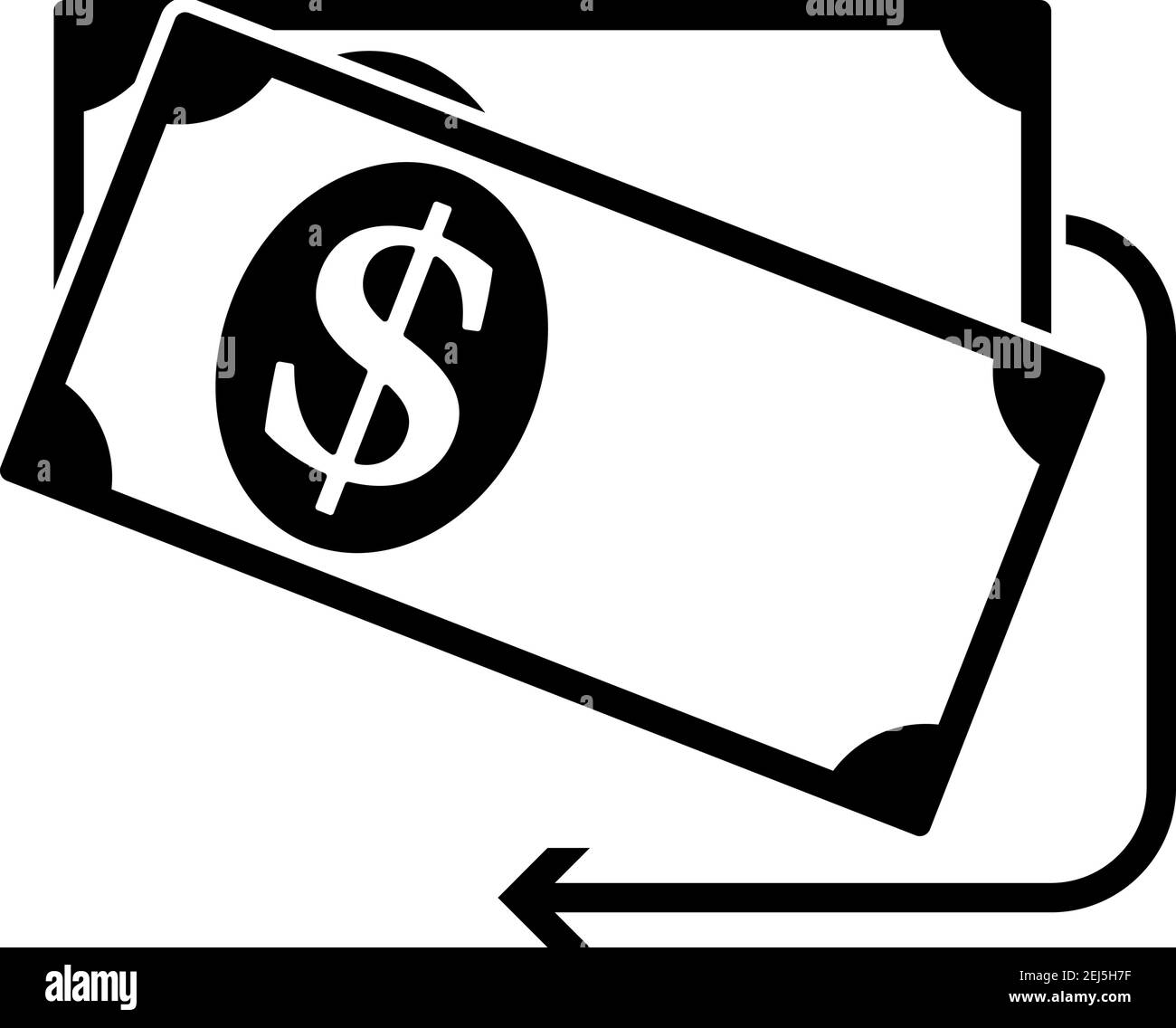 Cash Back Dollar Banknotes Icon. Black Stencil Design. Vector ...