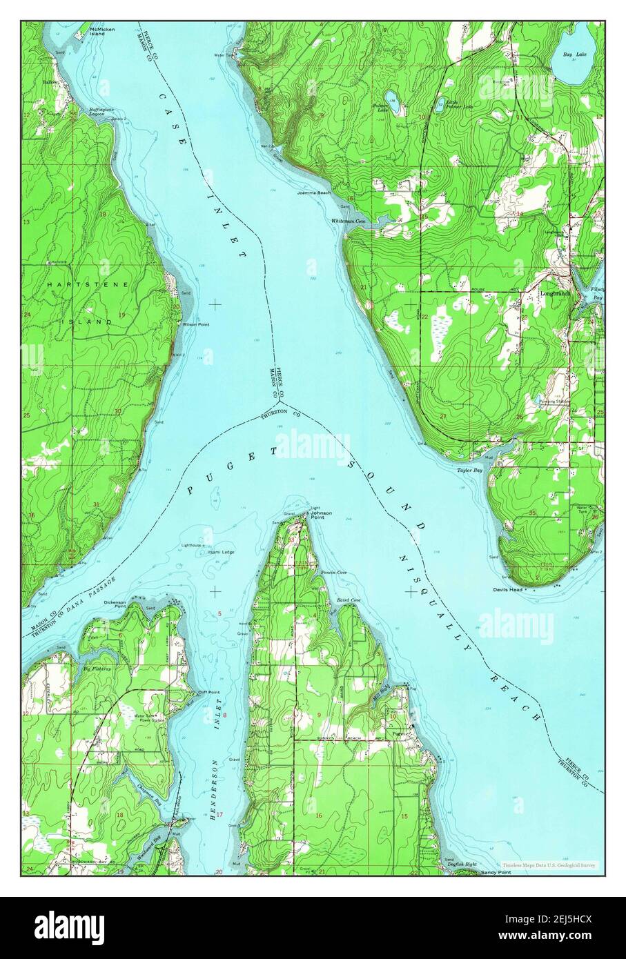 Longbranch, Washington, map 1959, 1:24000, United States of America by ...