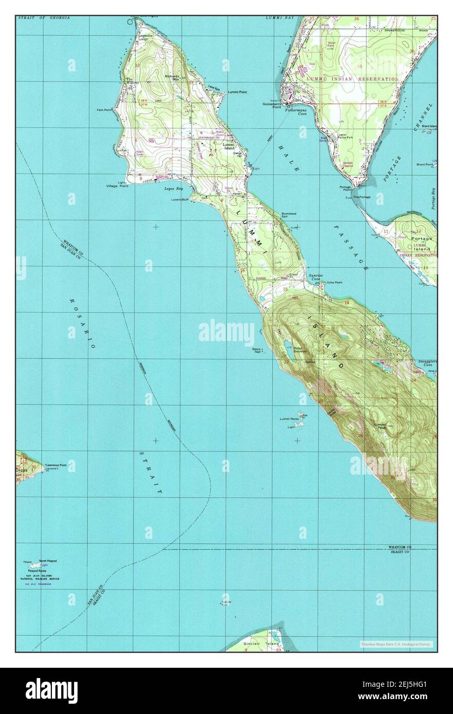 Lummi Island, Washington, map 1998, 1:24000, United States of America ...