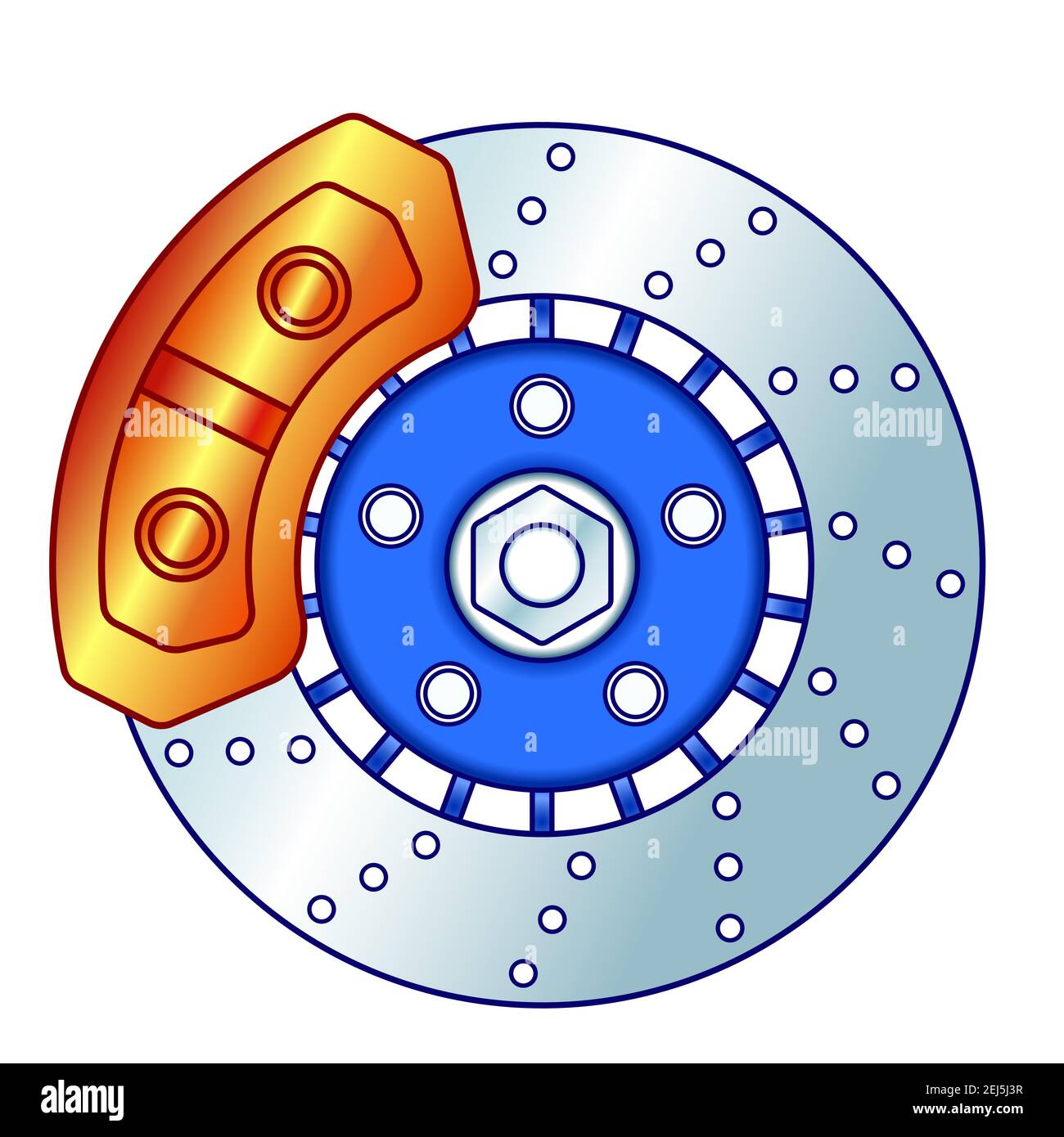 Illustration of disk brake unit of brake-gear system Stock Vector Image ...