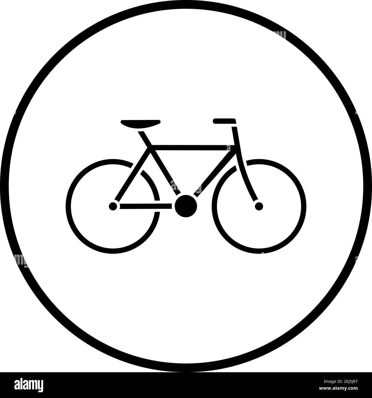 Bike Icon. Thin Circle Stencil Design. Vector Illustration Stock Vector ...
