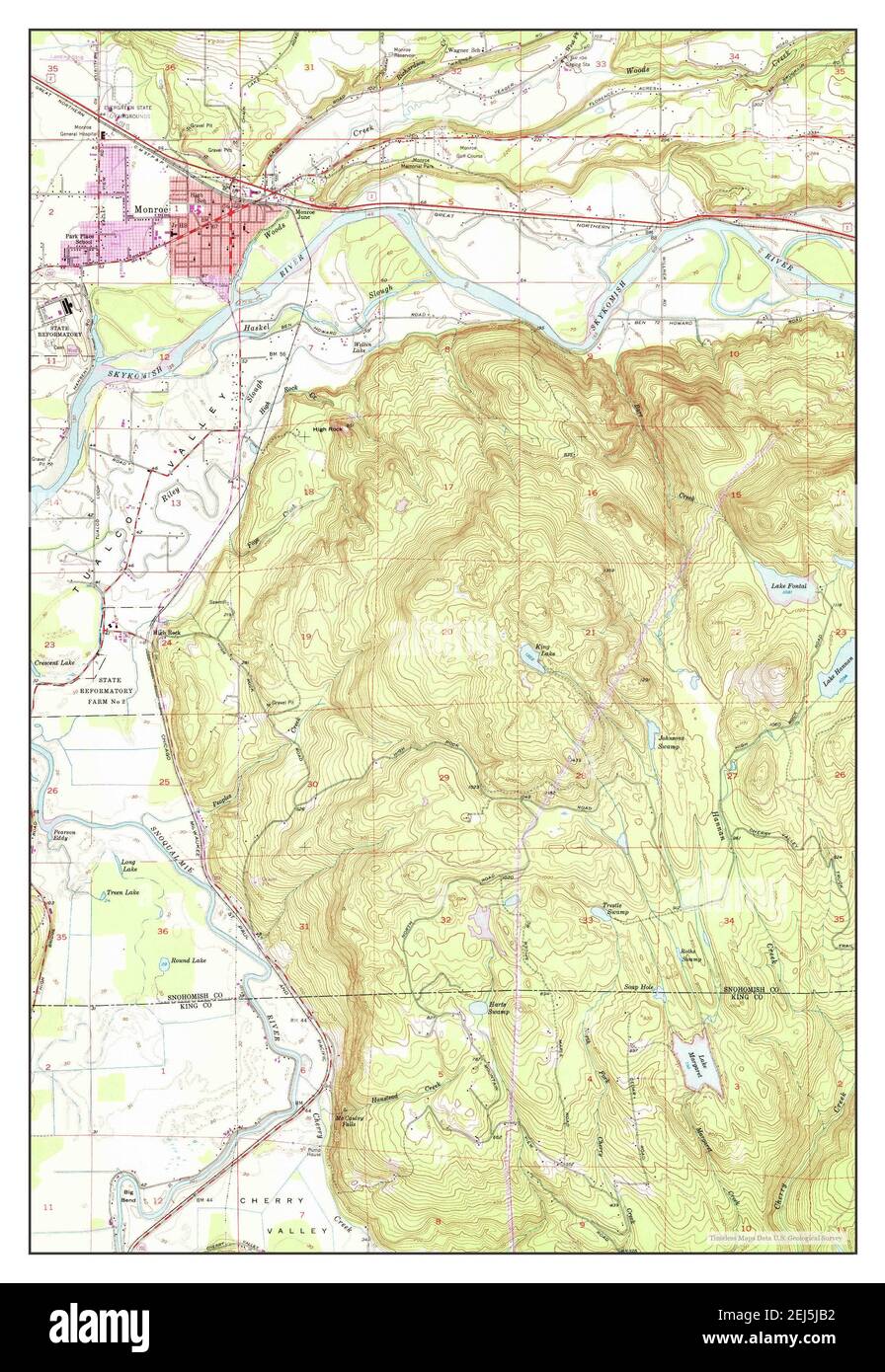 Monroe washington state map hi-res stock photography and images - Alamy