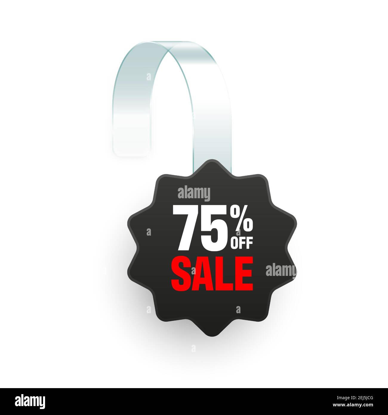 Supermarket promotional wobbler isolated on white background. Realistic ...