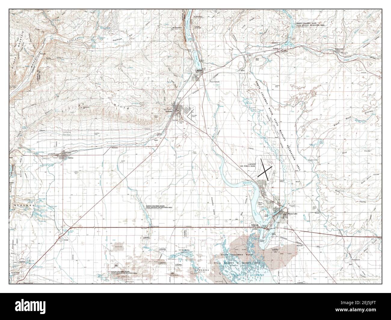 Map of moses lake hi-res stock photography and images - Alamy